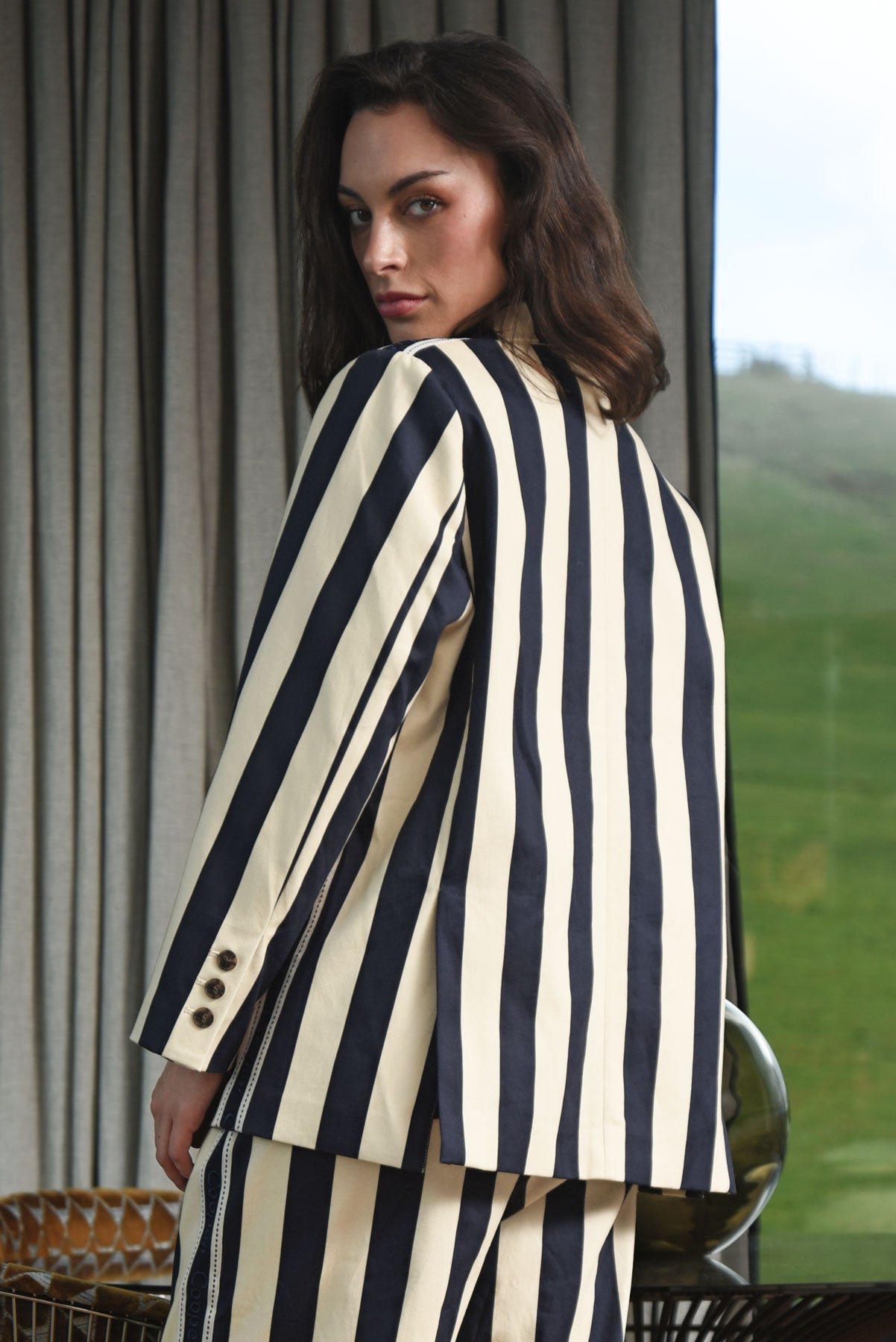 COOPER CLUB Blazer (Navy Stripe) – karenjordanstyle